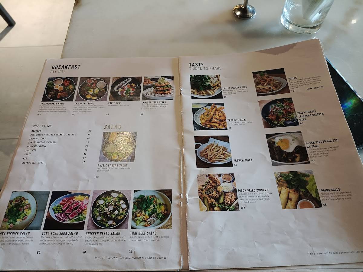 Menu at Pison Thamrin restaurant, Central Jakarta