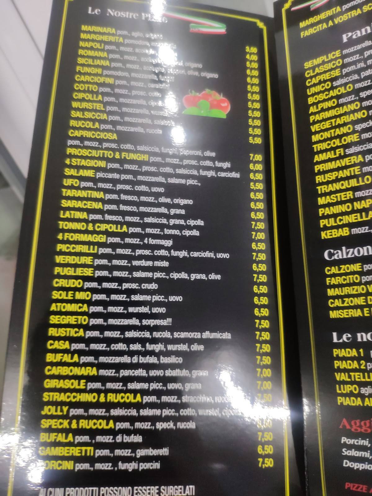 Menu au Pizza Sasà restaurant, Castenaso