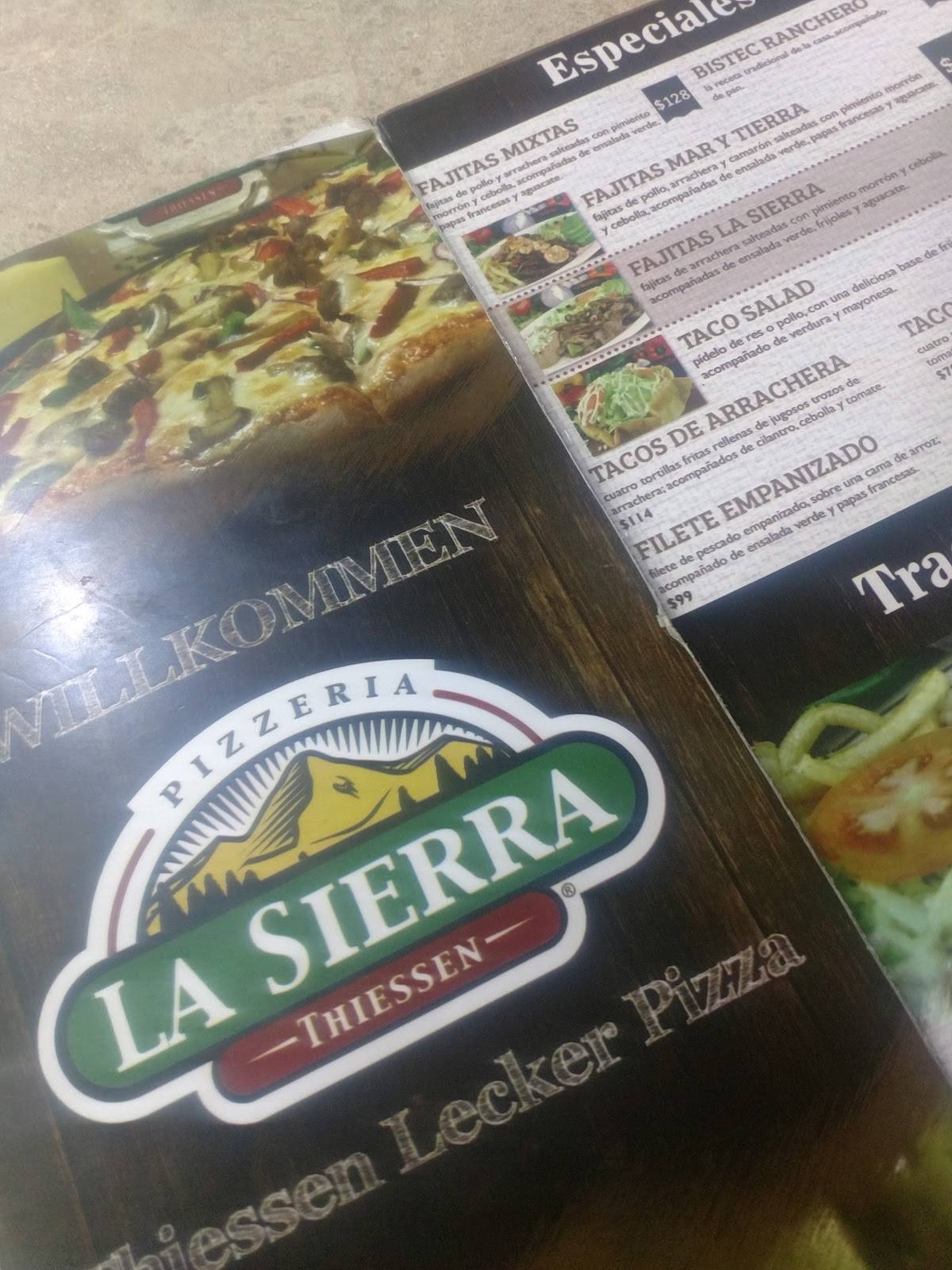 Menu at Pizzeria La Sierra, Parral