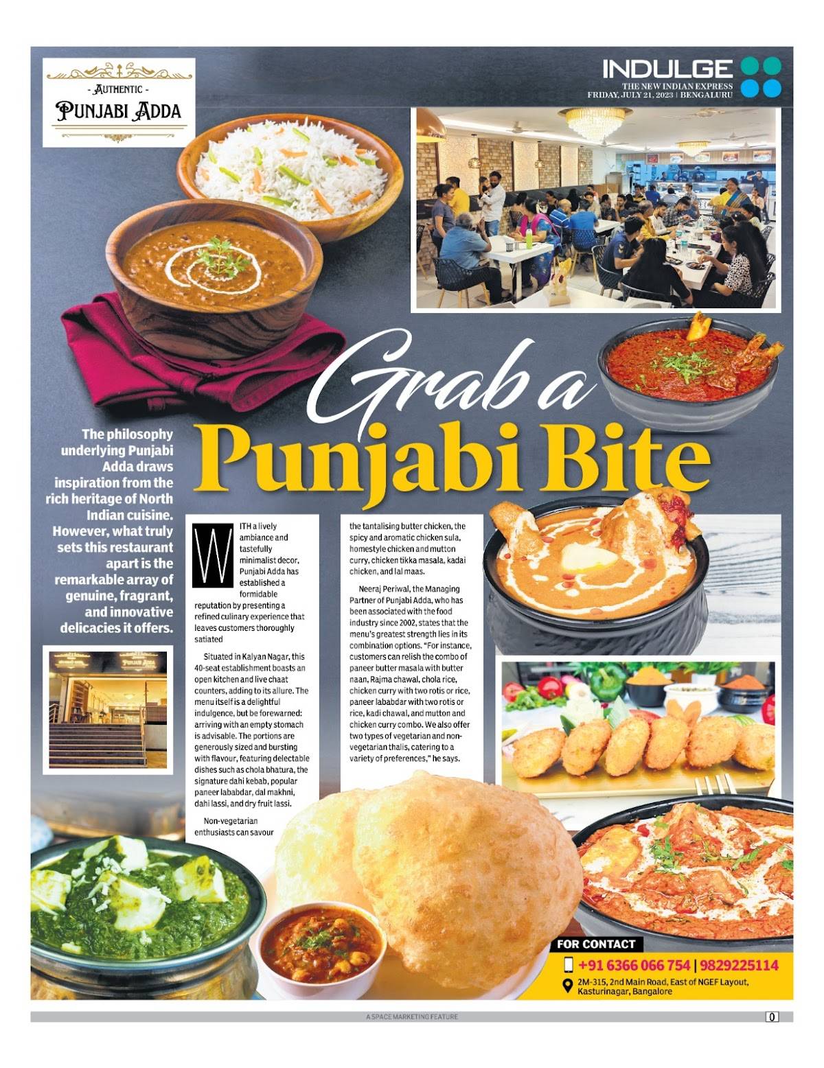 Menu at Authentic Punjabi Adda - North Indian Food, Bengaluru