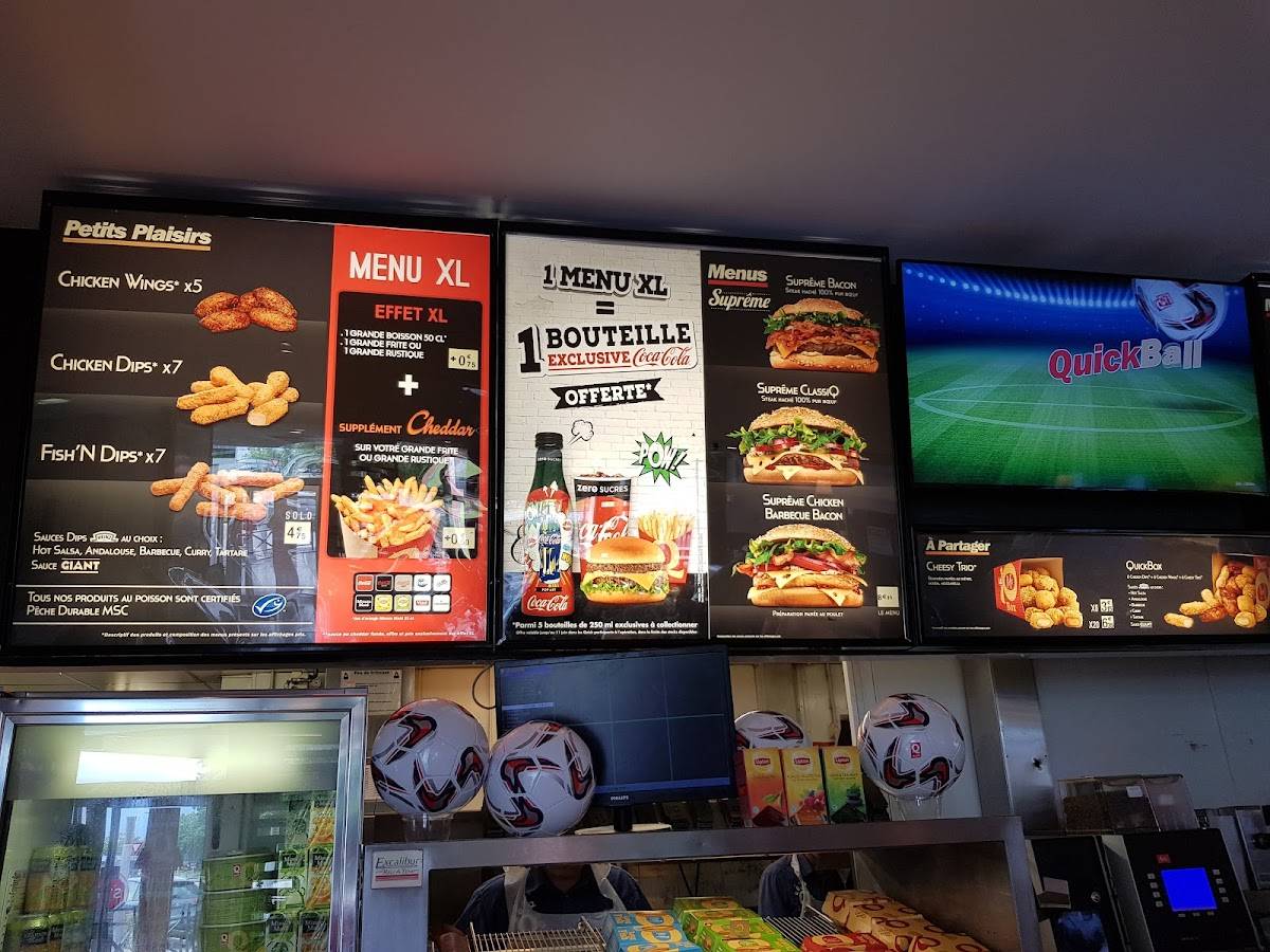 Menu at Quick restaurant, Épagny, 45 Rte de Bromines