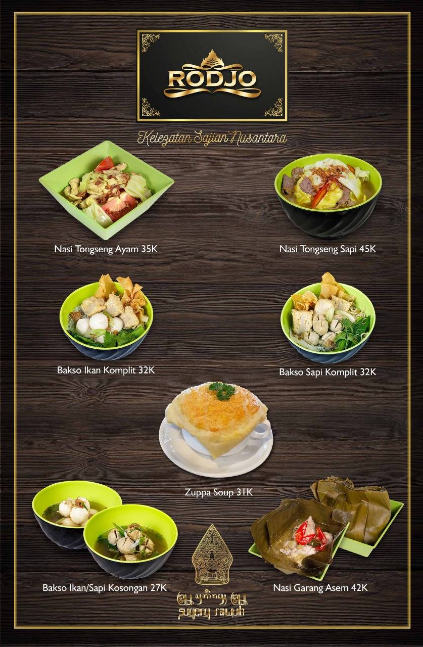 Menu at RODJO - MAJAPAHIT restaurant, Semarang
