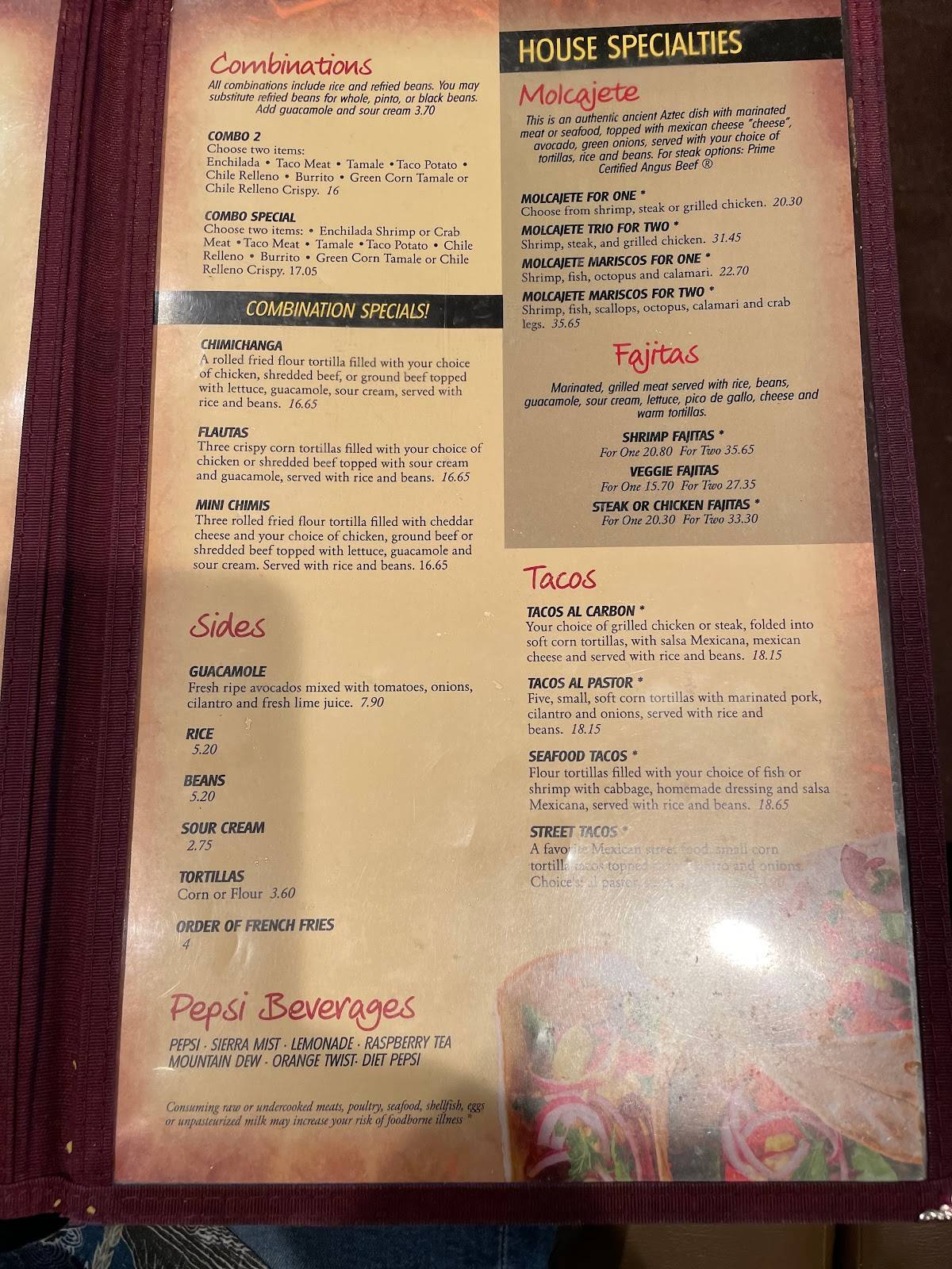 Menu at Rancho Rustico Restaurant, Tucson, E Old Vail Rd