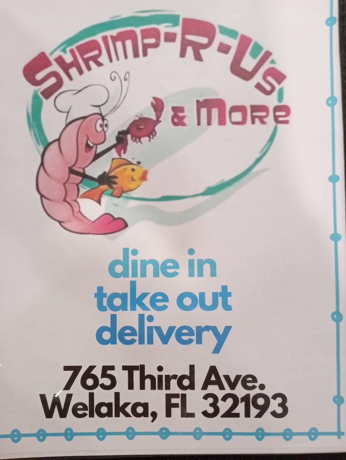 Menu at Shrimp R Us & More restaurant, Welaka, 765 3rd Ave