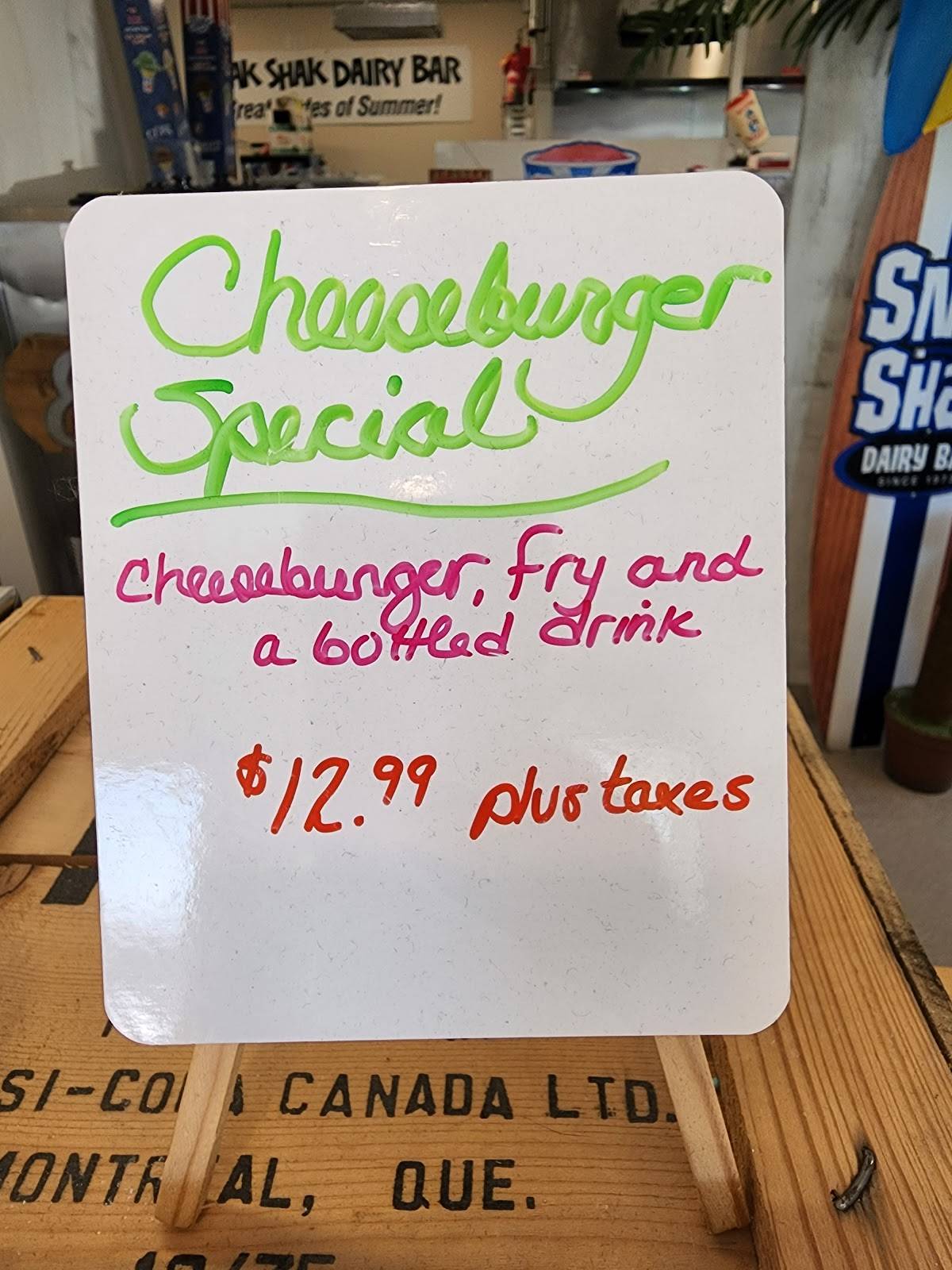 Menu at Snak Shak Dairy Bar, Selkirk