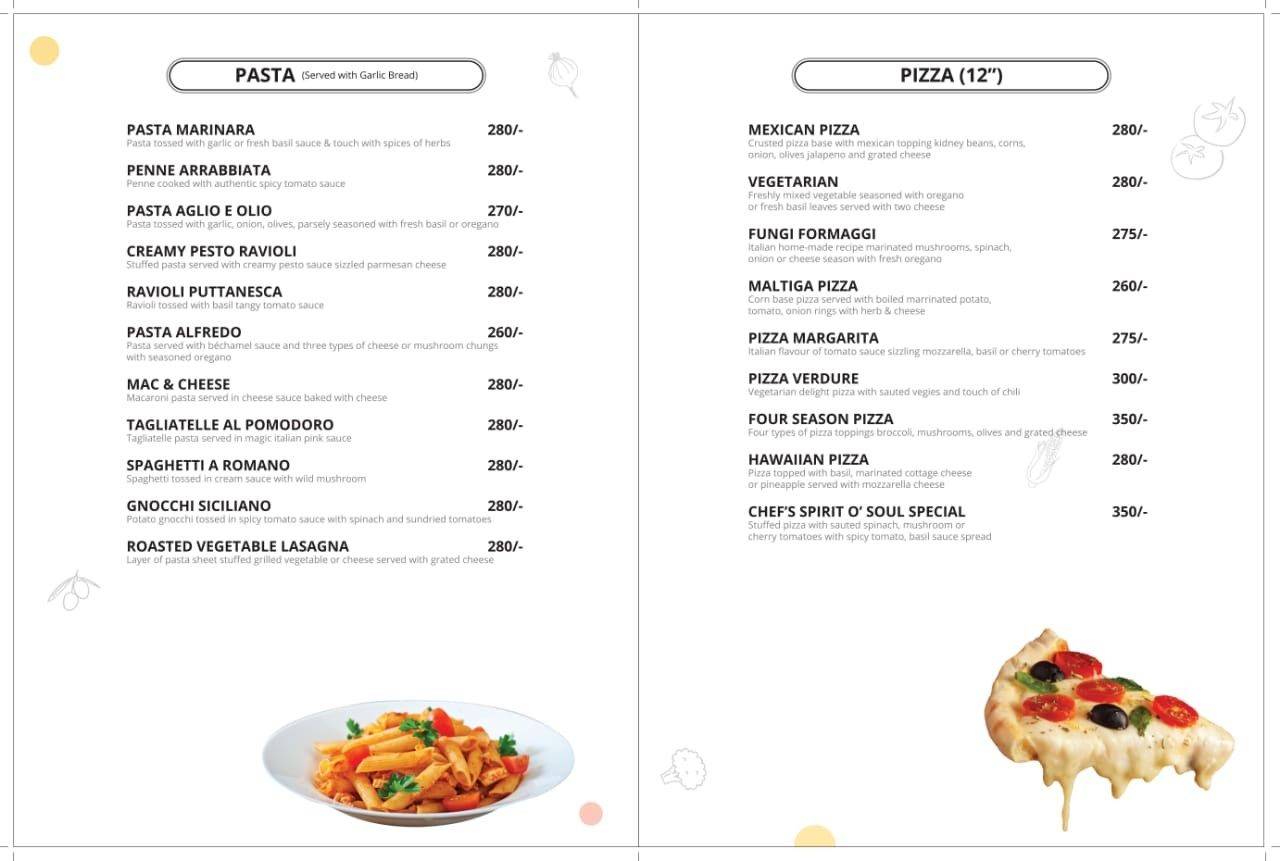 Menu at Spirit O Sound, Ahmedabad, SOS