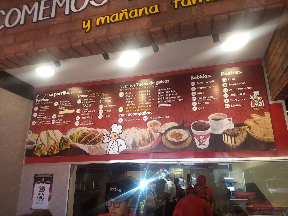 Carta del restaurante Tacos Leal Lindavista, Guadalupe, Av. Miguel ...