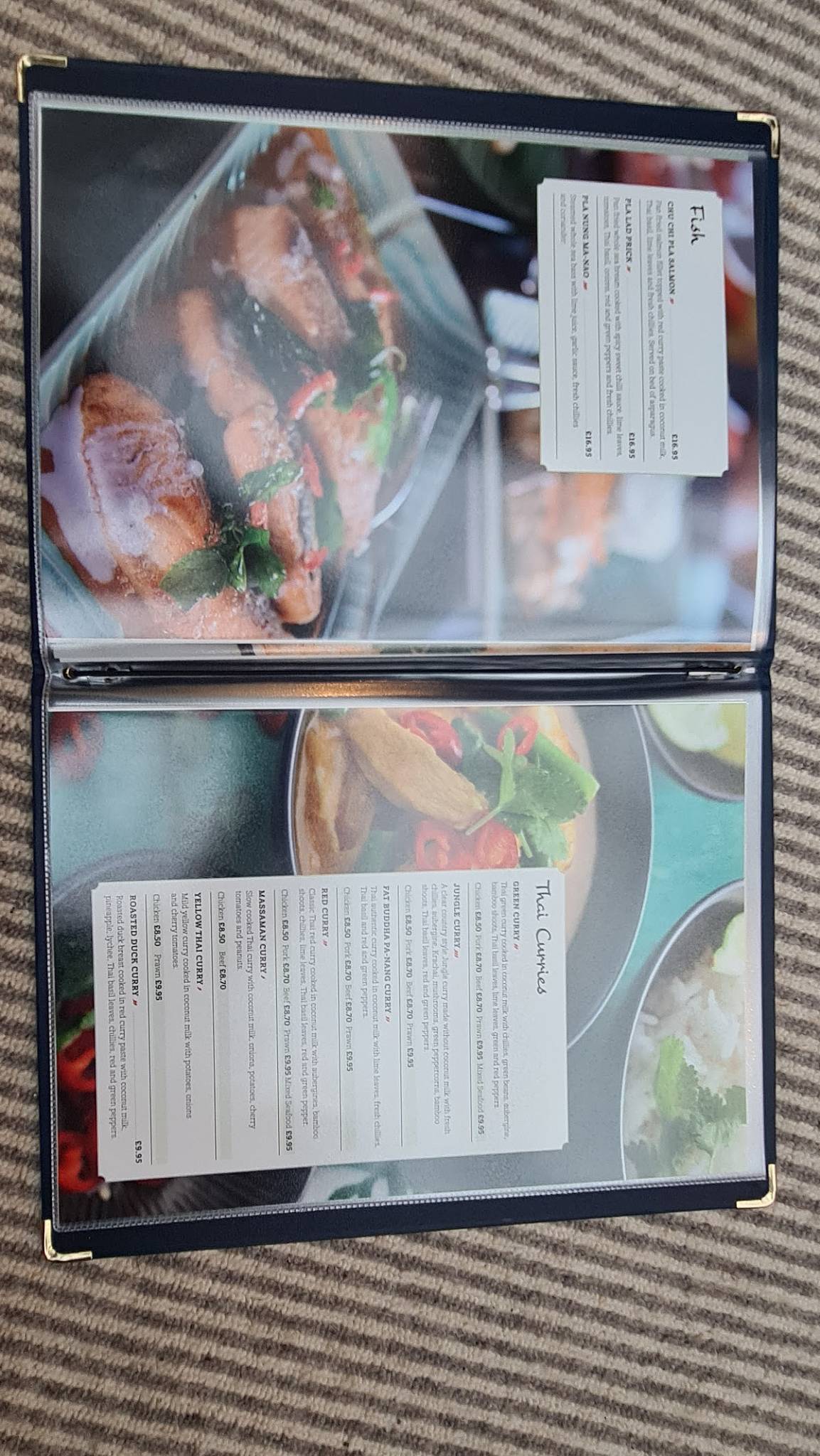 Menu at The Chequers restaurant, Watlington