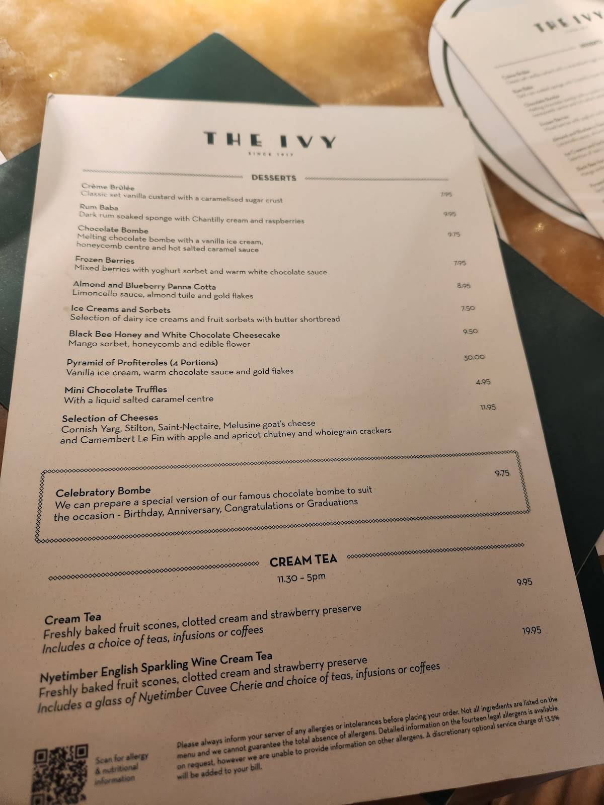 Menu at The Ivy Buchanan Street, Glasgow restaurant, Glasgow, 106 ...