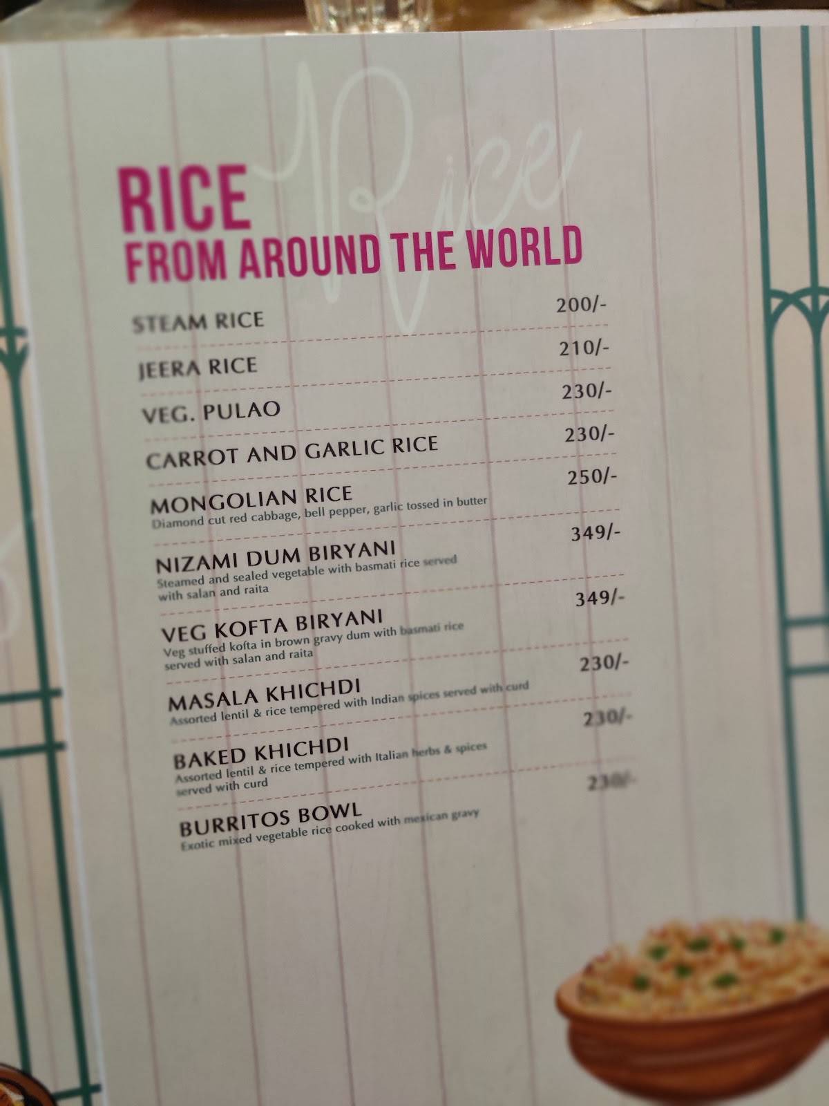 Menu at The Pink Door restaurant, Bhat circle, Ahmedabad