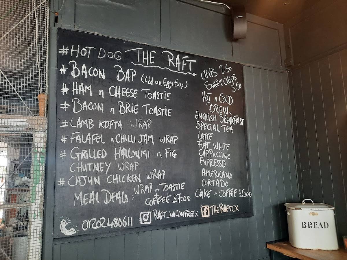 Menu at The Raft at Wild & Free restaurant, Christchurch, 9 Castle St
