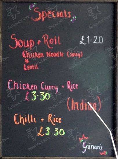 Menu at Tiger Lee restaurant, Glasgow