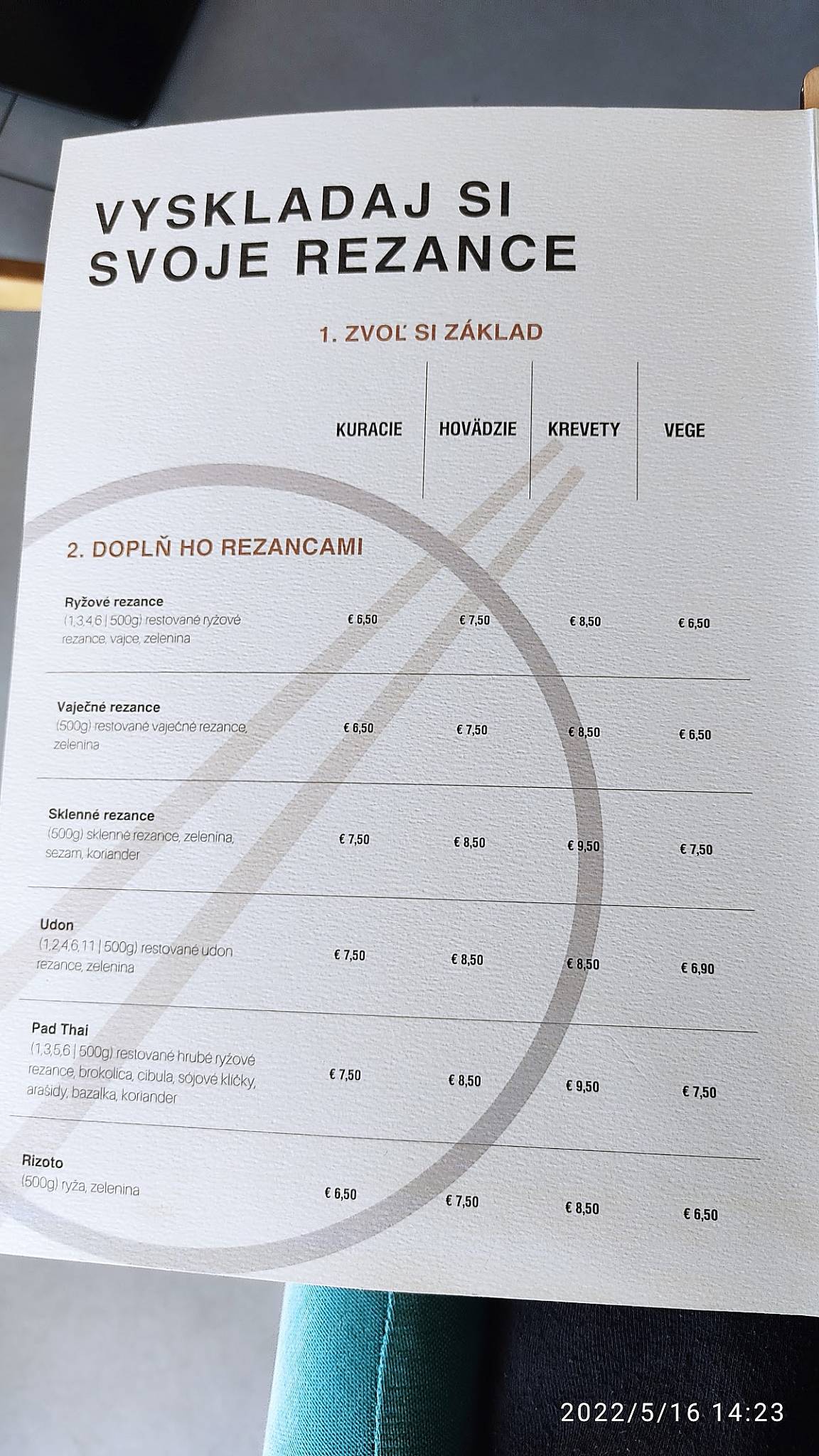 Speisekarte von Viet Kitchen restaurant, Sereď