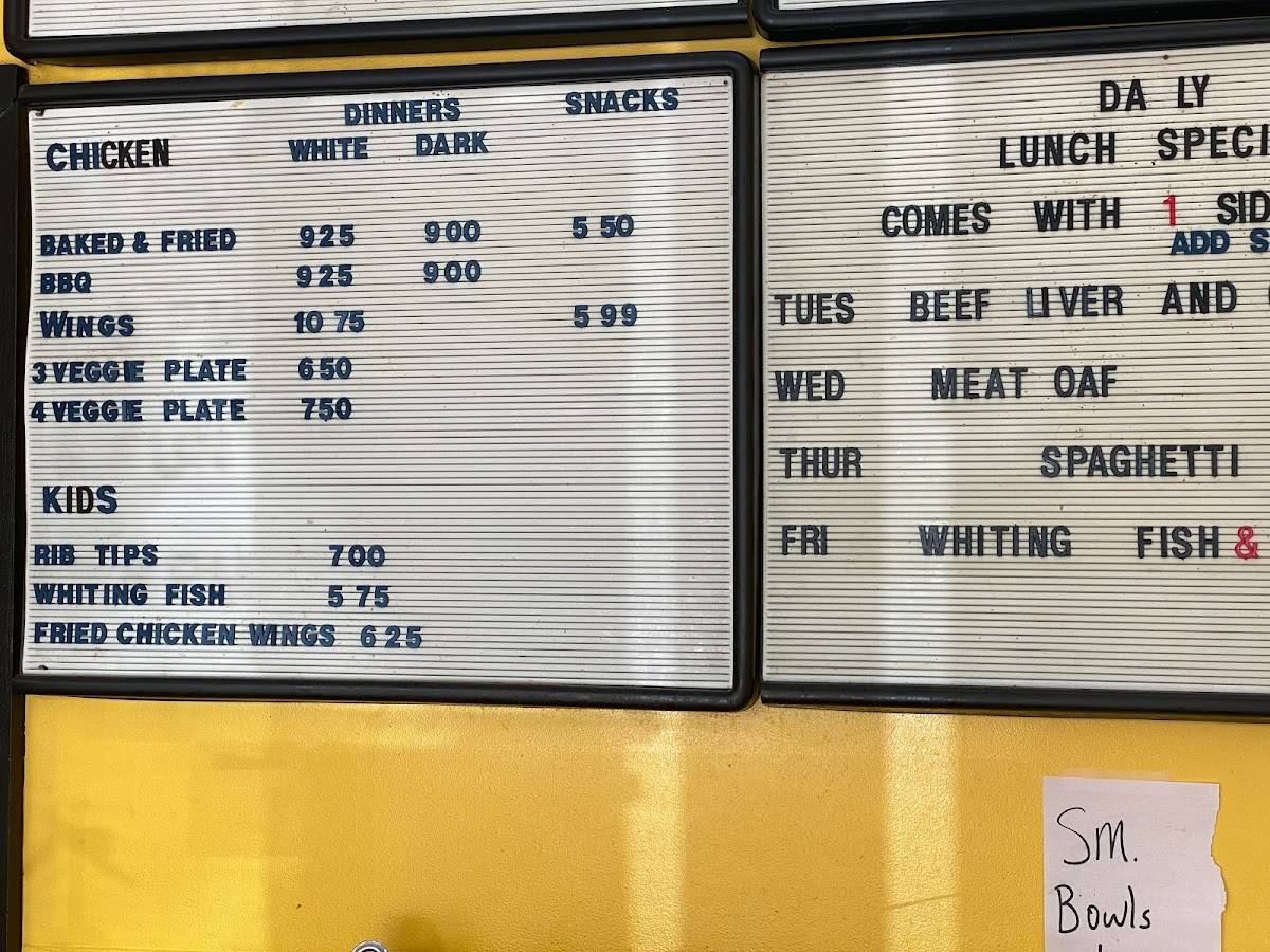 Menu at Walter's Soul Food Cafe, Atlanta, 394 Cleveland Ave SW