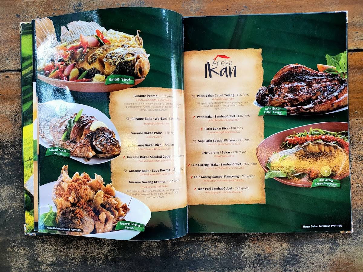 Menu at Waroeng Sunda Restaurant Talaga Bestari, Indonesia, Jl. Jungle ...