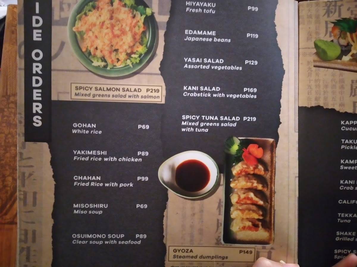 Menu at Yaku Japanese Grill restaurant, Mandaluyong, 5th Level The Podium