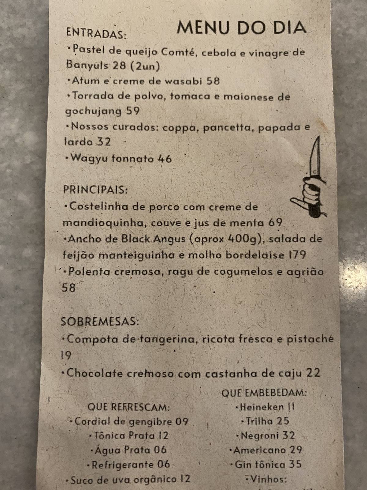 Menu em Restaurante Cepa, São Paulo
