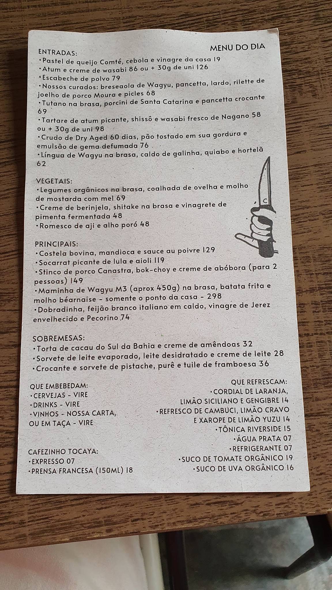 Menu em Restaurante Cepa, São Paulo
