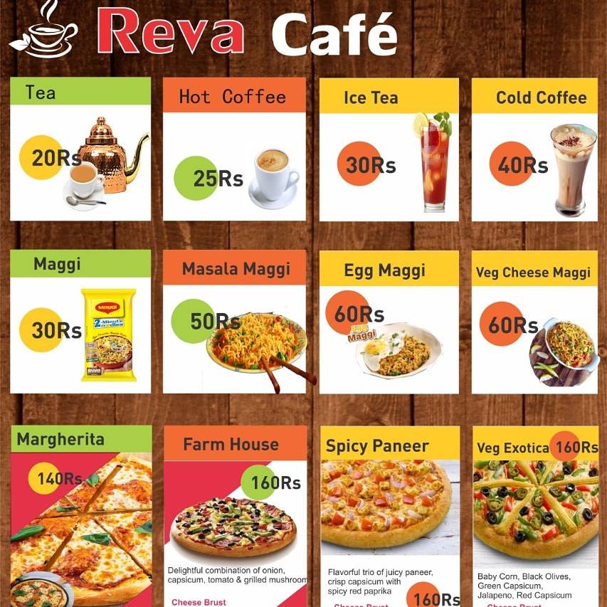Menu at Reva Cafe, Pune, Shop no.7