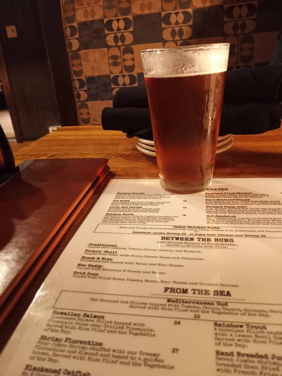 Menu at Rips Country Inn pub & bar, Bowie