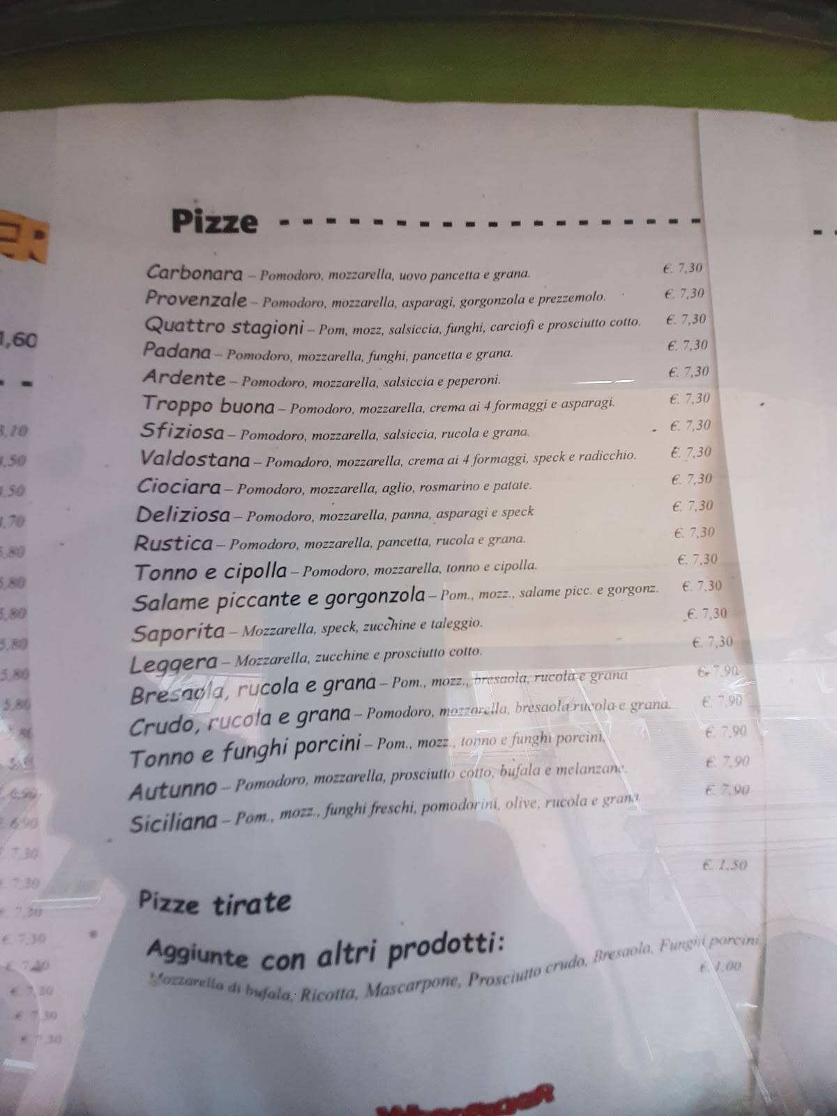 Menu at Ristorante Pizzeria Woodpecker, Ferrara