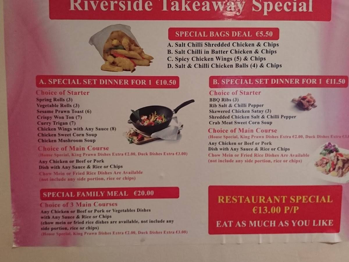 Menu at Riverside Chinese Restaurant The Mall, Roscrea