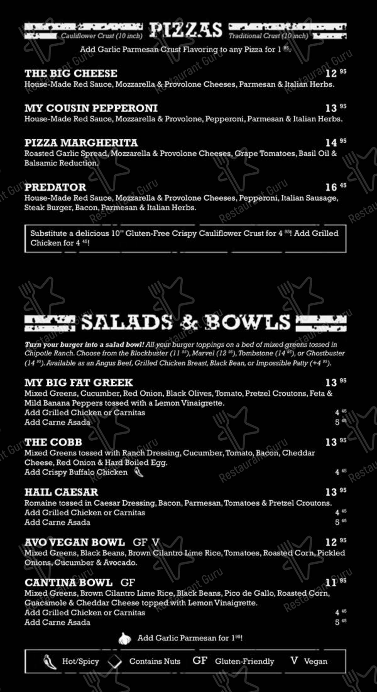 Menu at RoadHouse Cinemas Colorado Springs restaurant, Colorado Springs