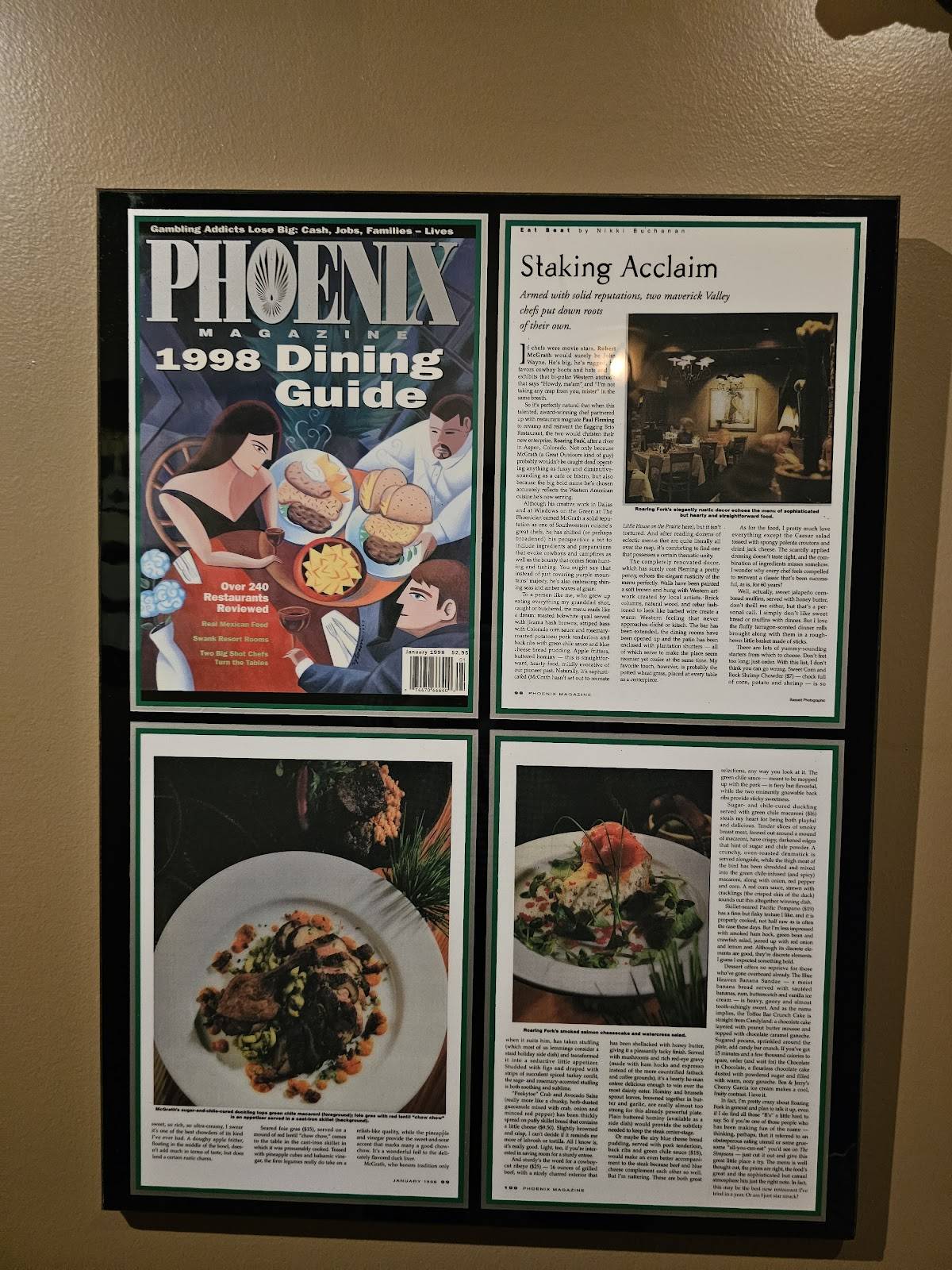Menu at Roaring Fork pub & bar, Scottsdale