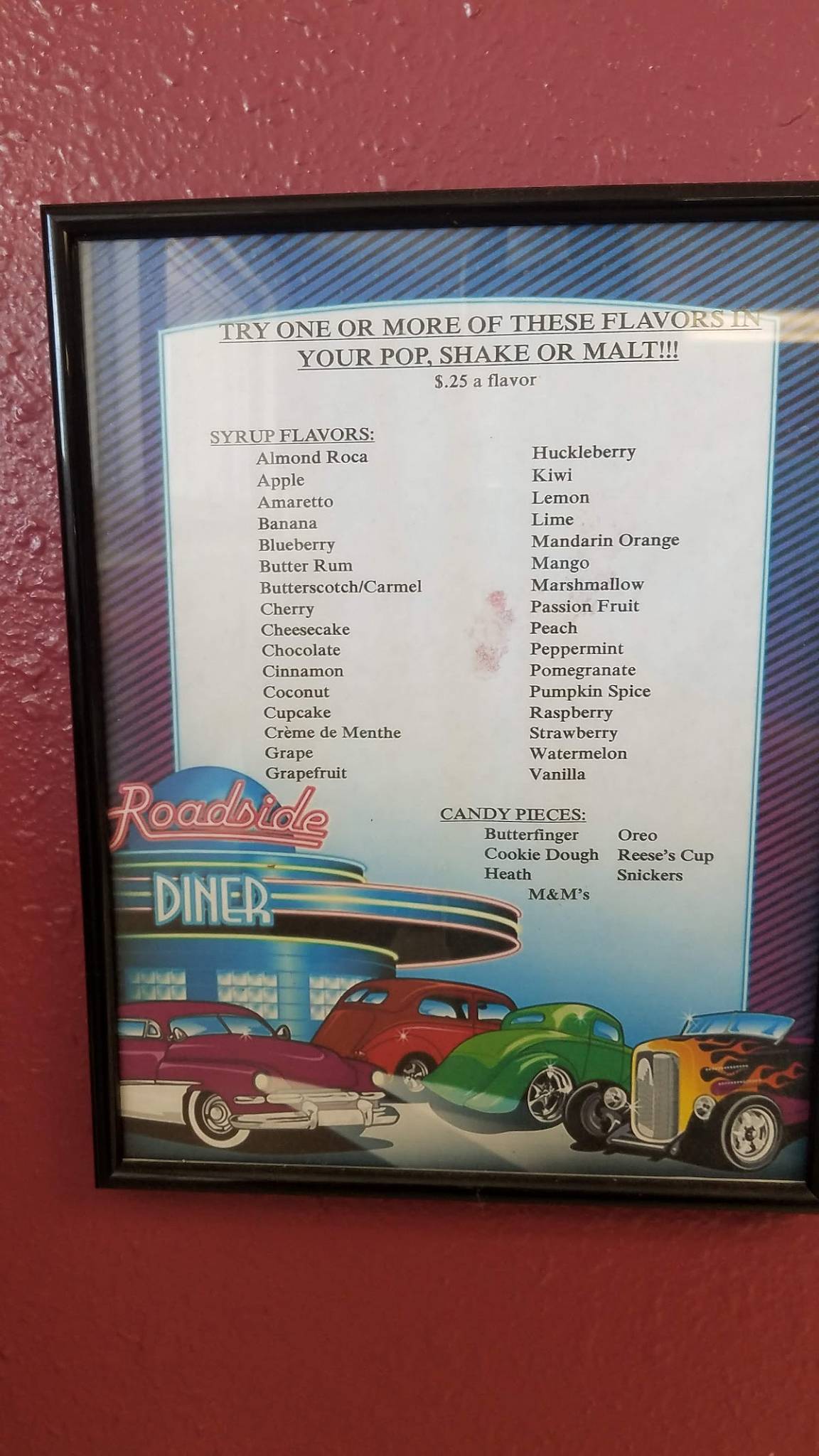 Menu at Rod's Drive In restaurant, Havre