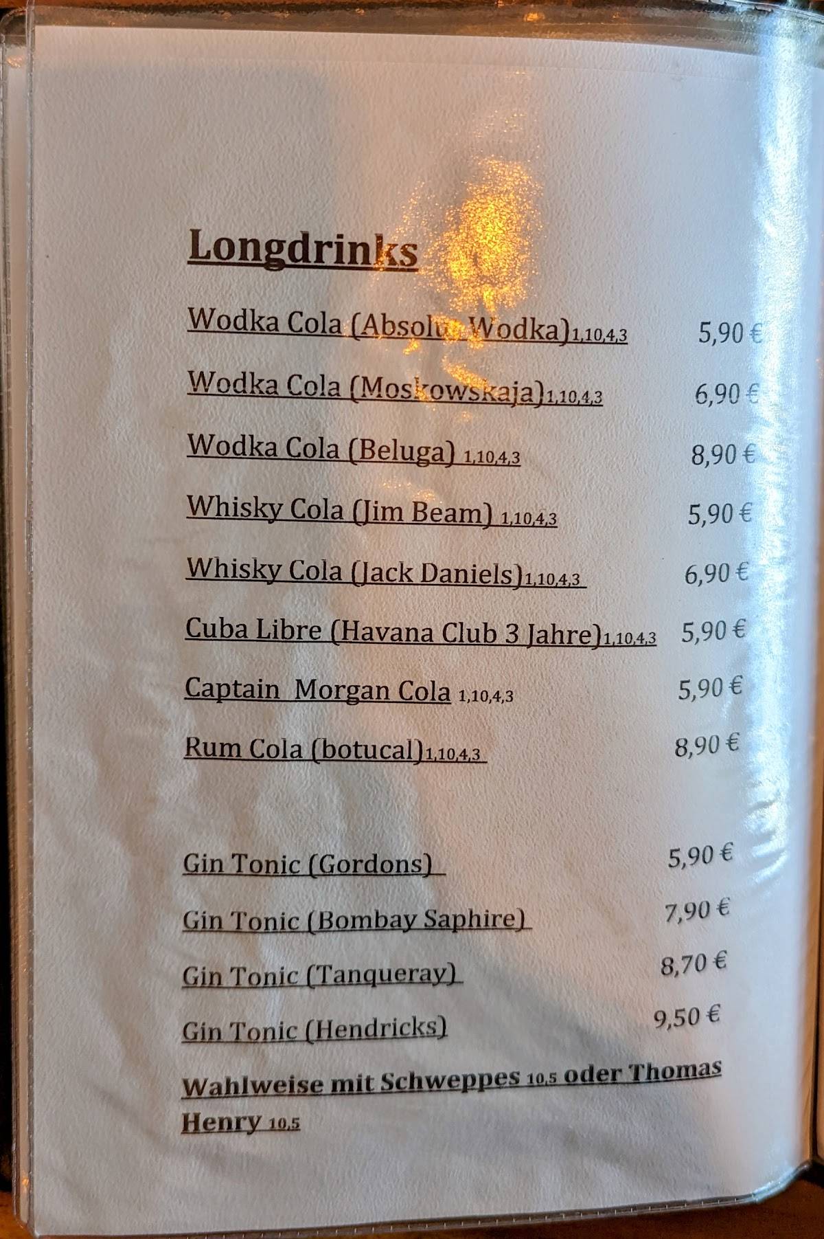 Menu at Roxy's Eiscafe und Bar, Wismar