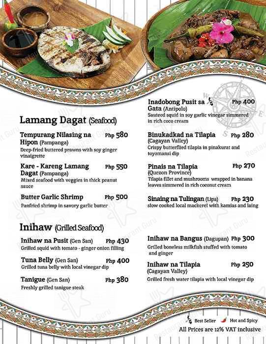 Menu at SIGLO MODERN FILIPINO restaurant, Tagaytay, Tagaytay - Calamba Rd