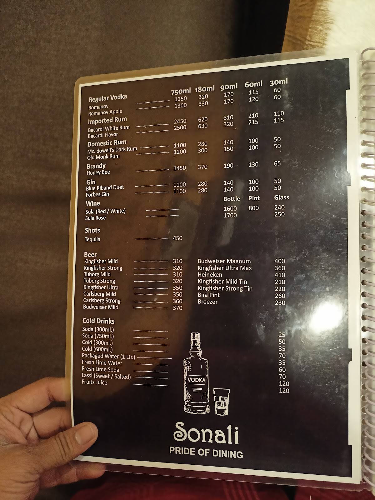 Menu at SONALI FAMILY RESTAURANT AND BAR, Dombivli