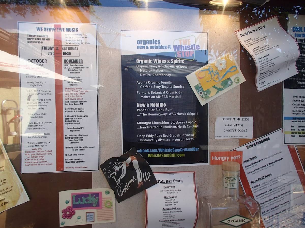 Menu at Whistle Stop Grill and Bar, Safety Harbor