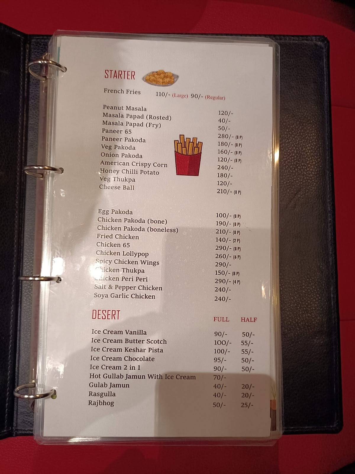 Menu at SWAD, Sahibganj