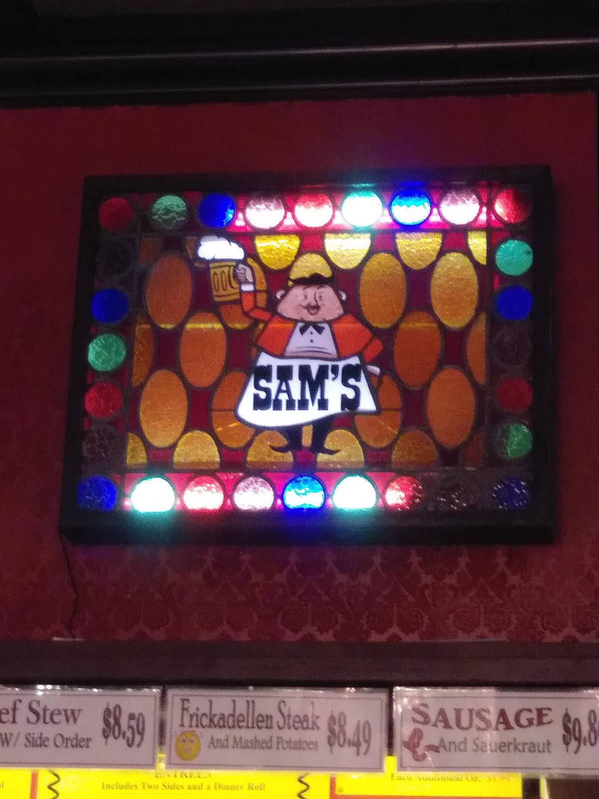 Menu at Sam's Hof Brau restaurant, Sacramento, Watt Ave