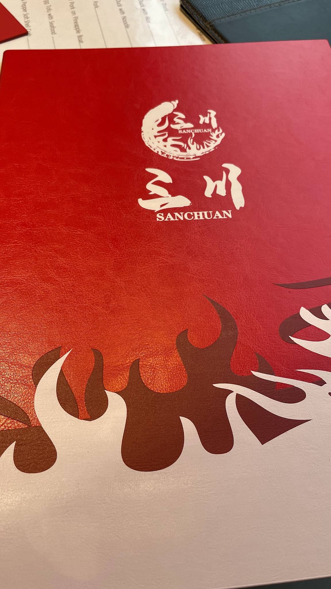 Menu at San Chuan restaurant, Edinburgh