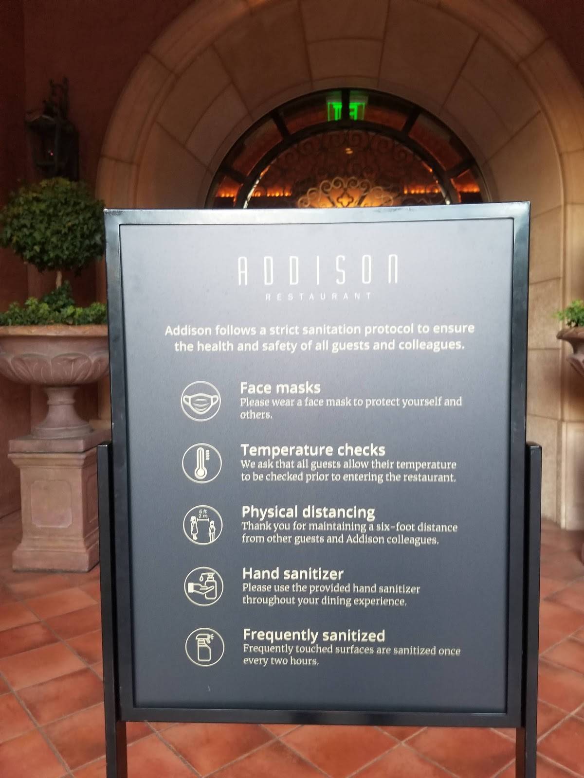 Menu at ADDISON restaurant, San Diego