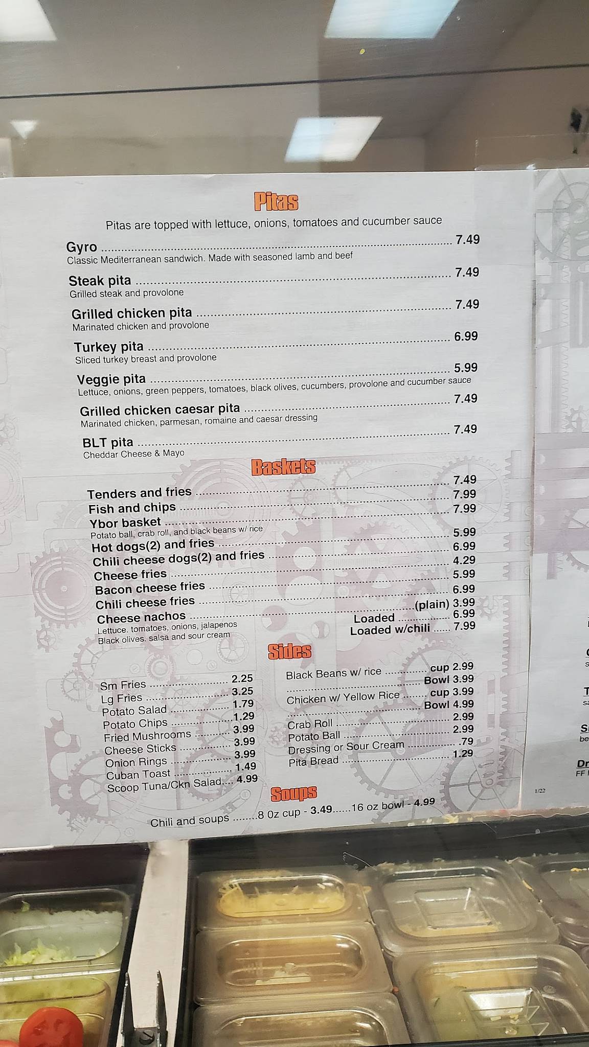 Menu at Sandwich Factory restaurant, Lakeland