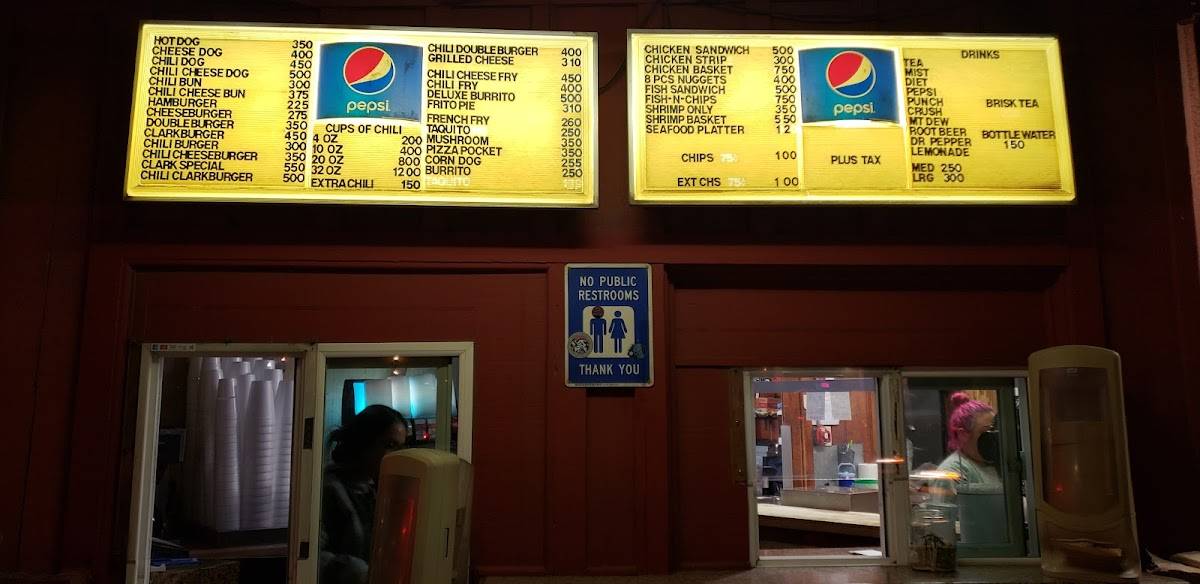 Menu at Chuck Wagon restaurant, Sanger