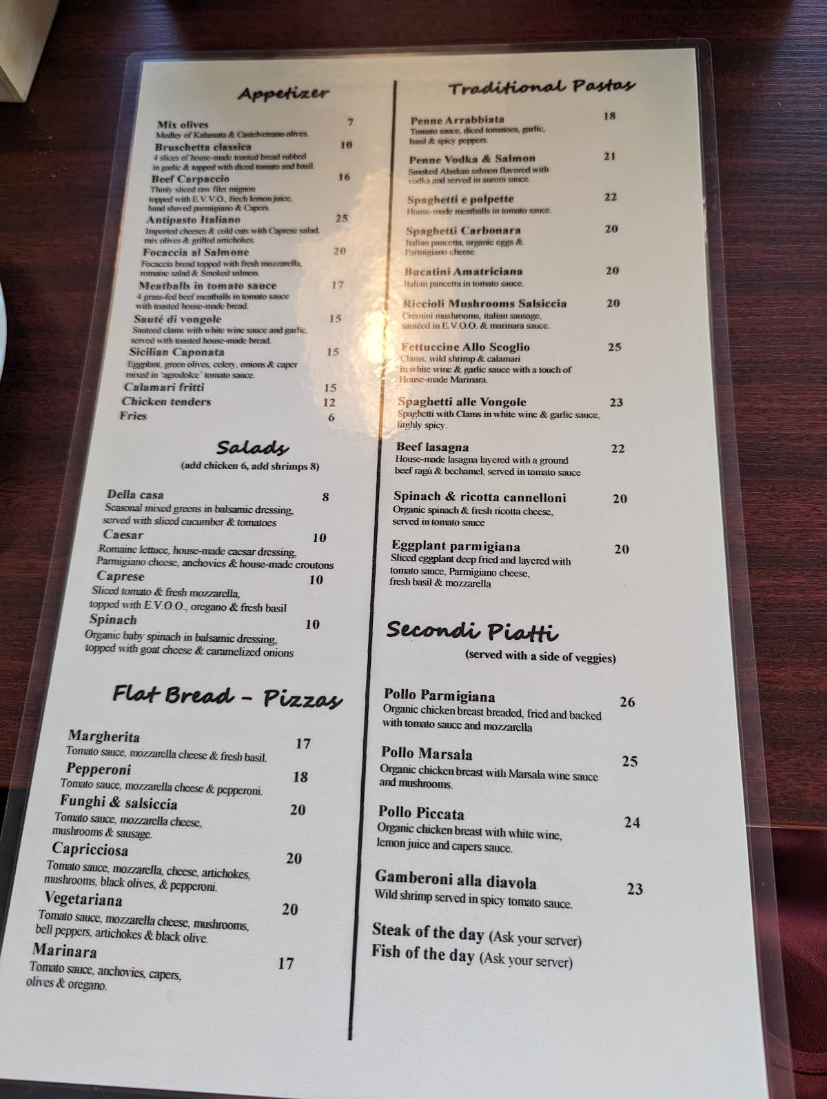 Menu at Sugo Italian Pasta Bar, Santa Cruz