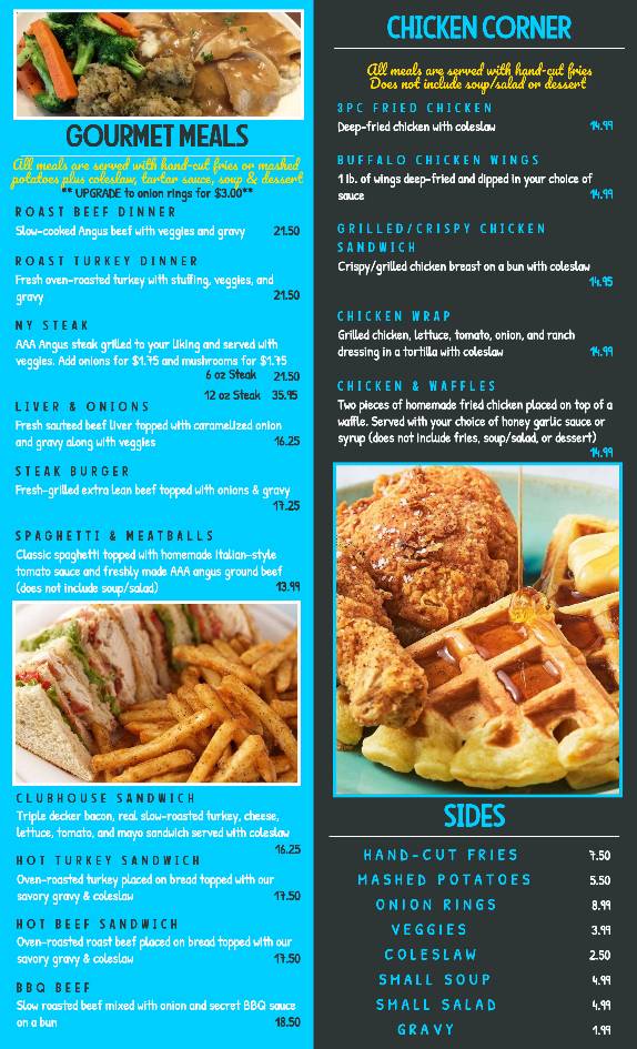 Menu at Sal's Family Restaurant, Sarnia