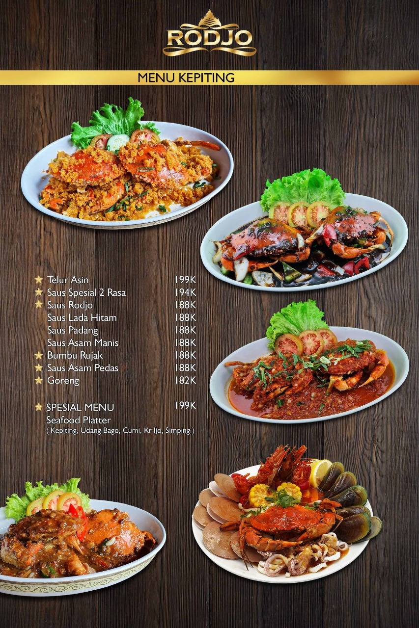 Menu at RODJO - MAJAPAHIT restaurant, Semarang