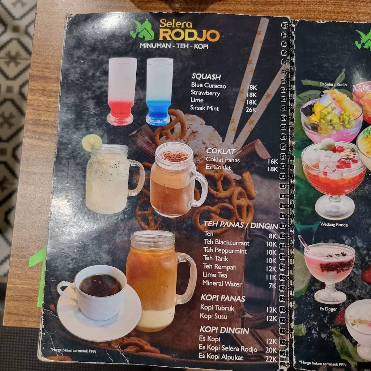 Menu at RODJO - MAJAPAHIT restaurant, Semarang