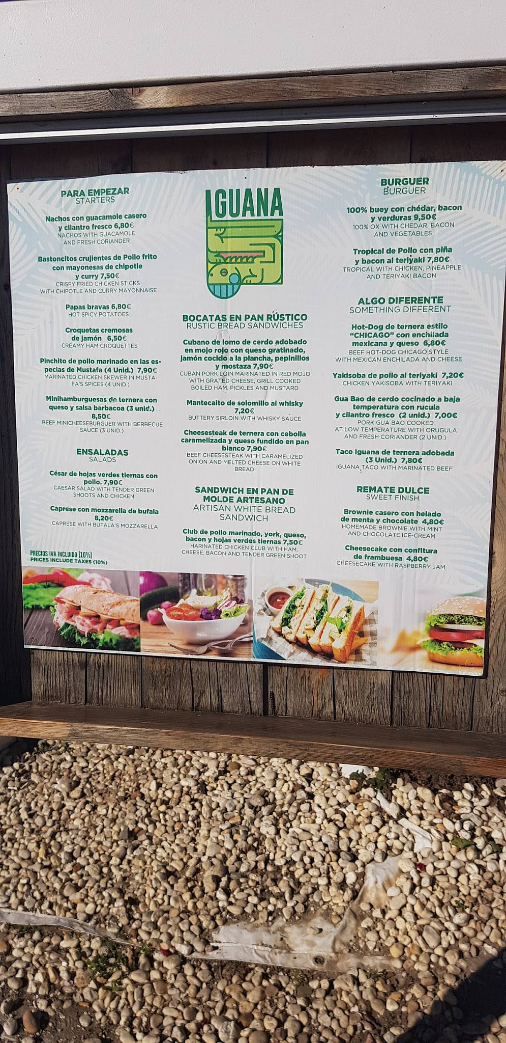 Carta del pub y bar Iguana Terraza, Sevilla