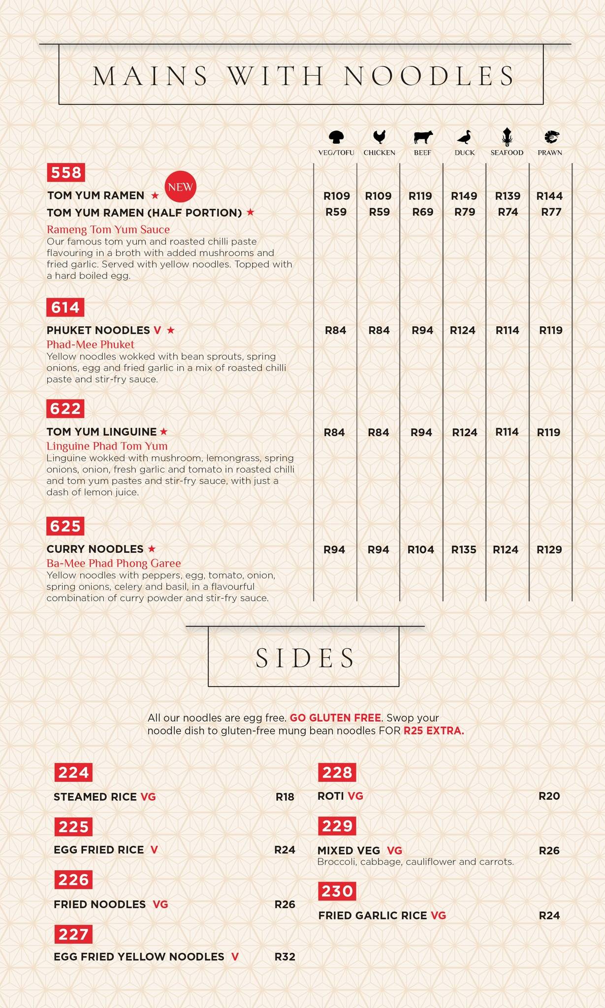 Menu at Simply Asia restaurant, Randburg