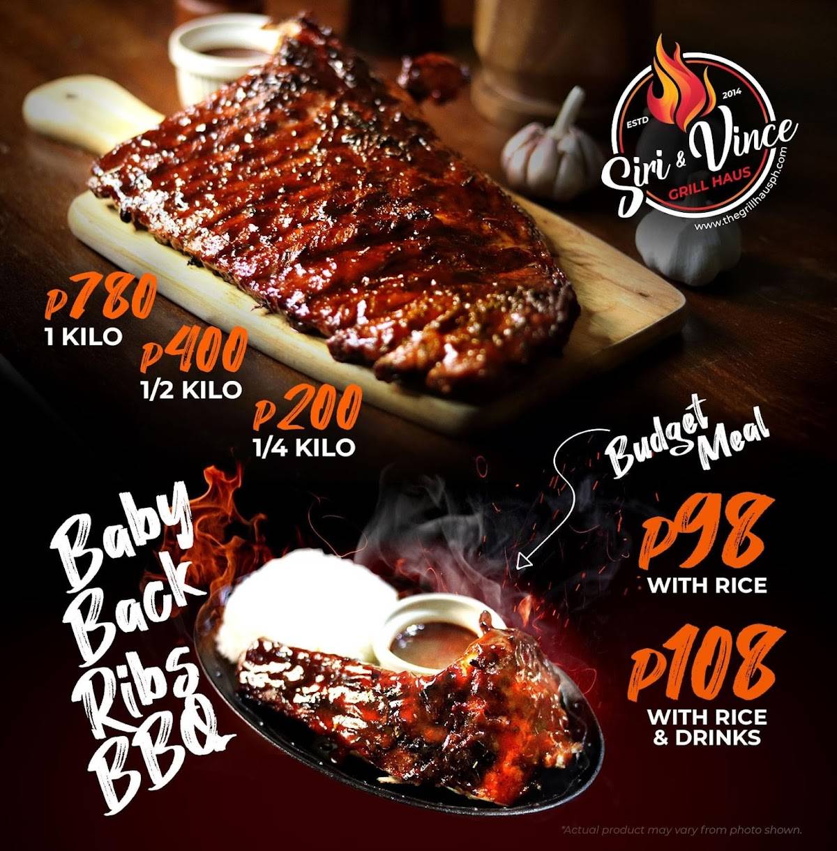 Menu at Siri & Vince Grill Haus pub & bar, Ormoc