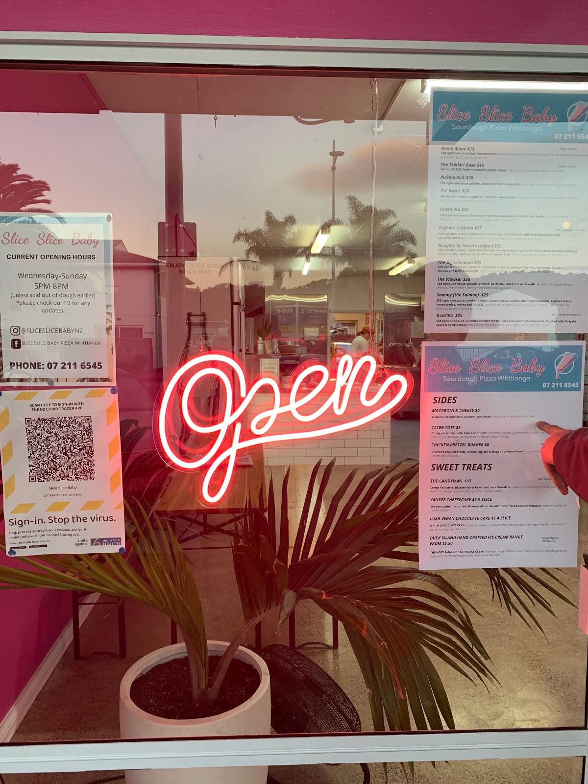Menu at Slice Slice Baby pizzeria, Whitianga