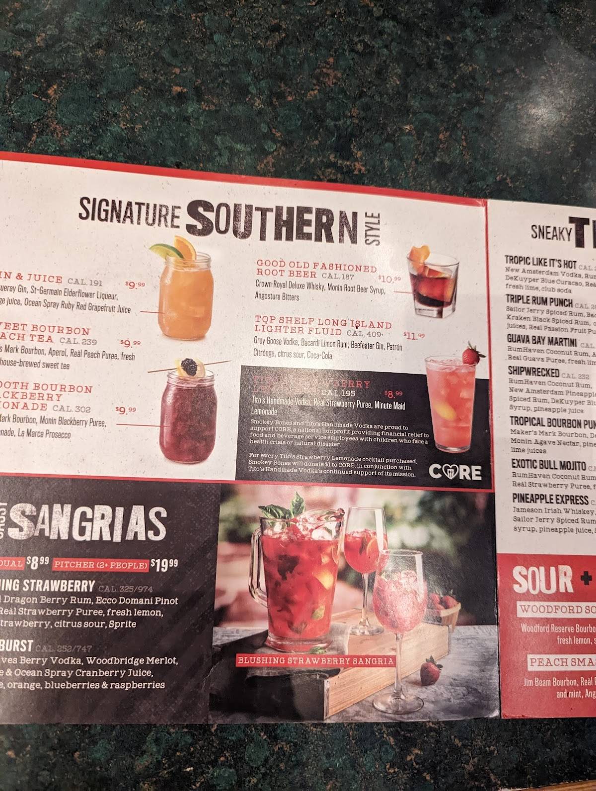 Menu at Smokey Bones Bowie BBQ, Bowie