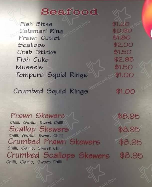 Menu at South Morang Fish and Chips fast food, South Morang