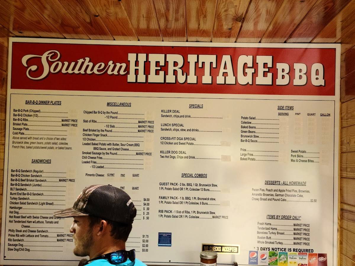 Menu at Southern Heritage Bar-B-Que, Dublin